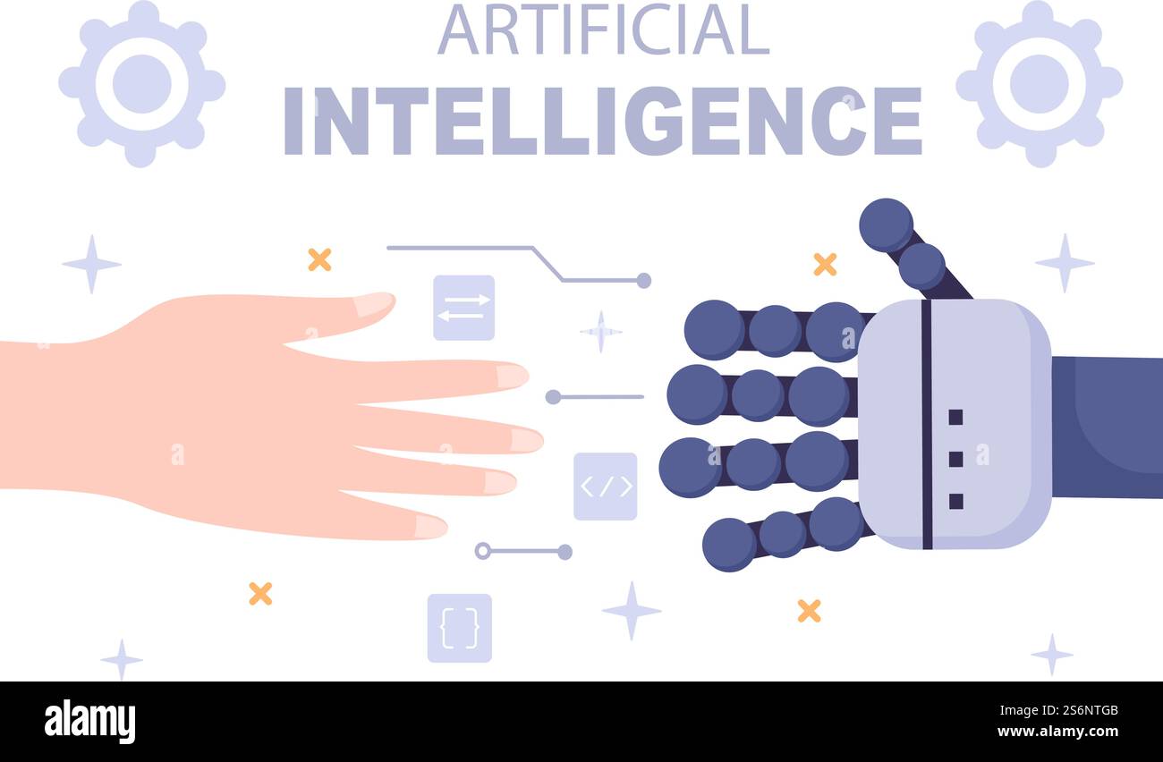 Artificial Intelligence Digital Brain Technology and engineering Concept With Programmer Data or ...