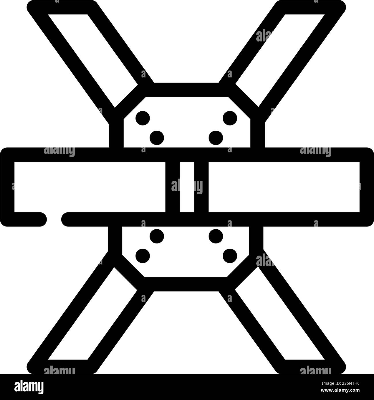 construction metallic part line icon vector. construction metallic part ...