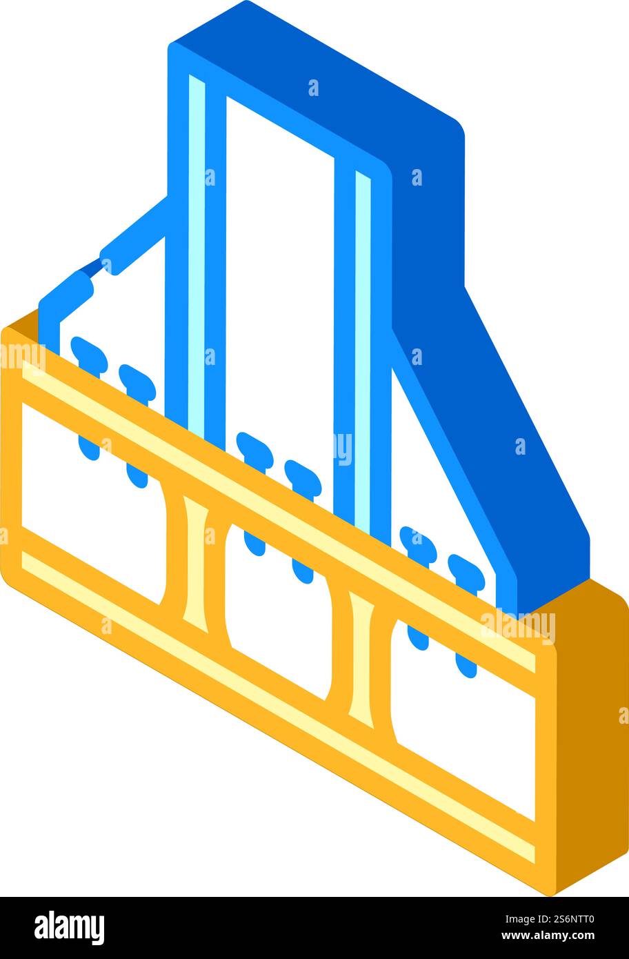 foundation metallic frame isometric icon vector. foundation metallic ...