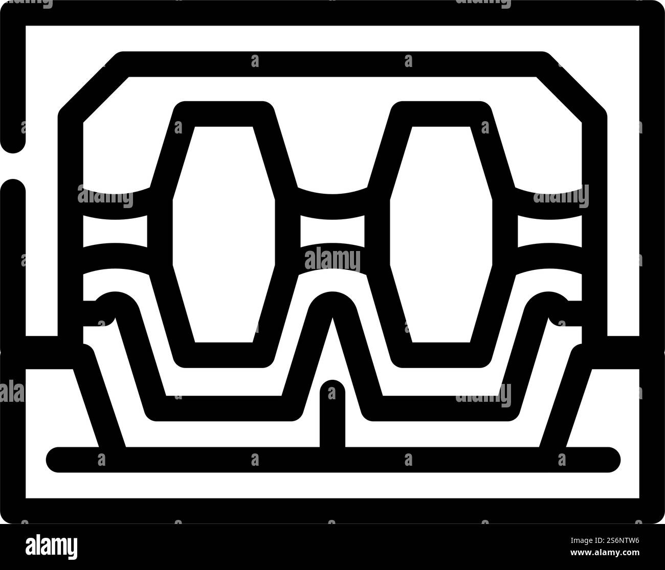 industrial machine for metal part production line icon vector ...
