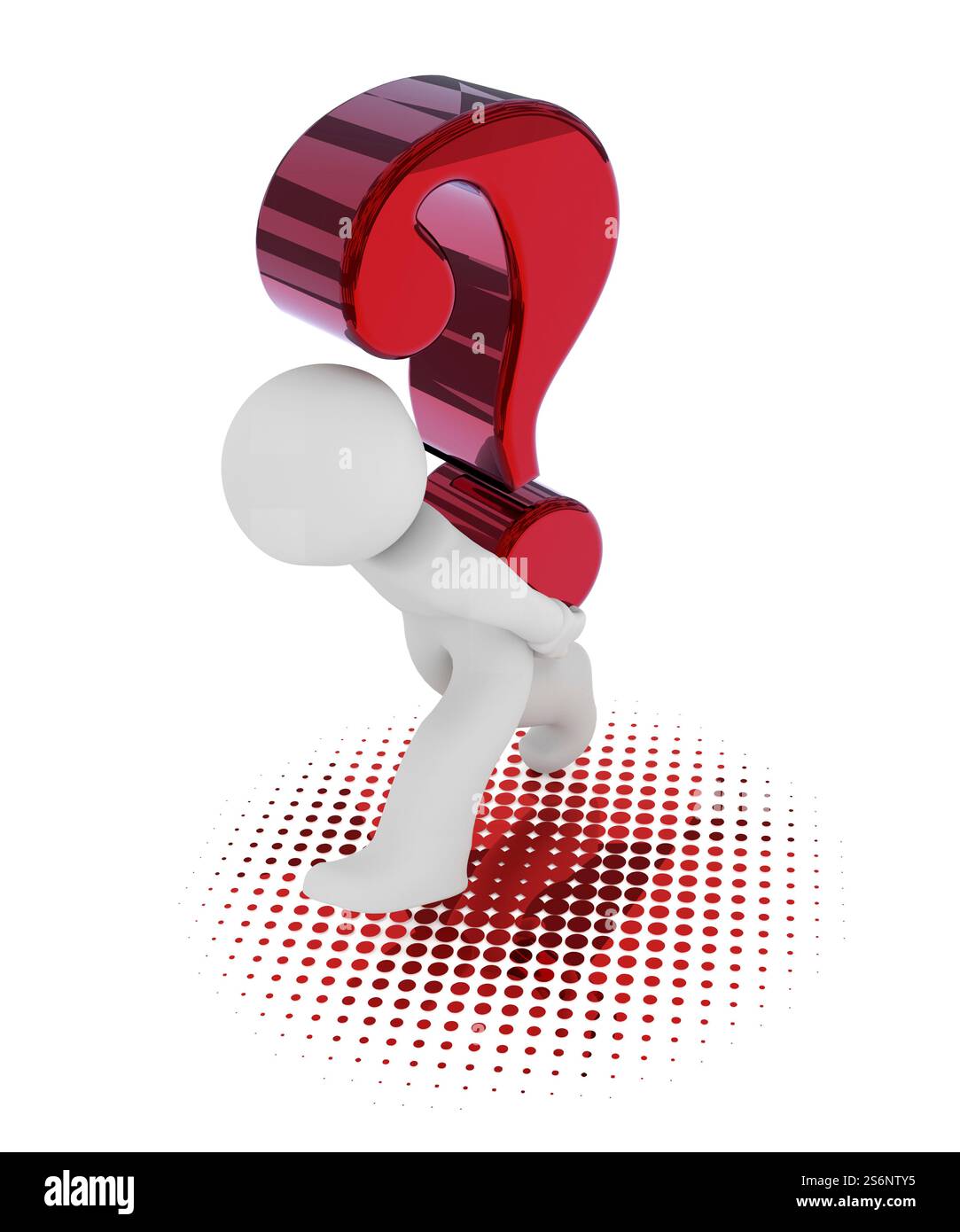 3d rendering of a character with a big red question mark Stock Photo ...