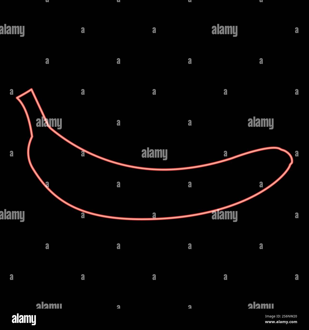 Neon banana red color vector illustration flat style light image. Neon ...
