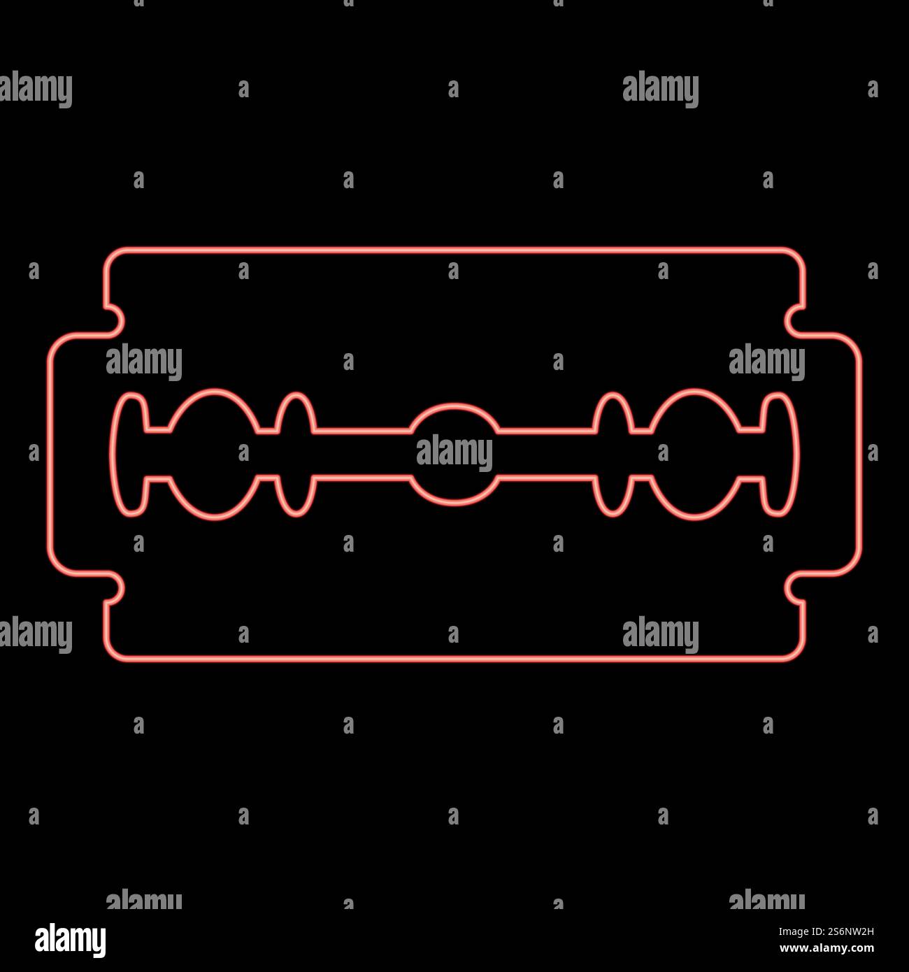Neon blade razor red color vector illustration flat style light image ...
