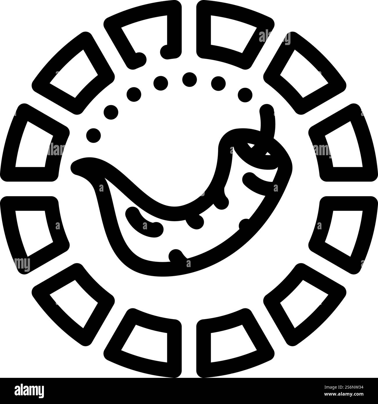 pepper spicy round scale line icon vector. pepper spicy round scale ...