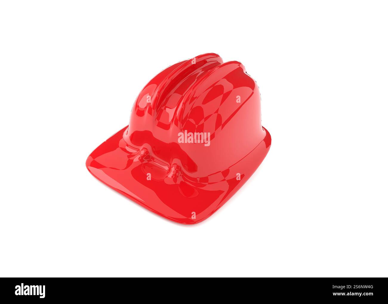 Red construction helmet on a white background, 3d rendering, safety ...