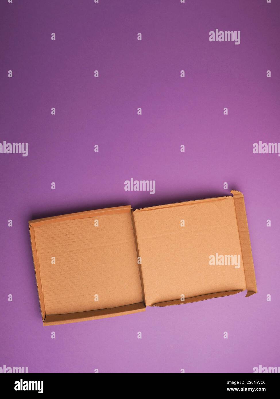 Eco friendly pizza box on a purple studio background using as food ...