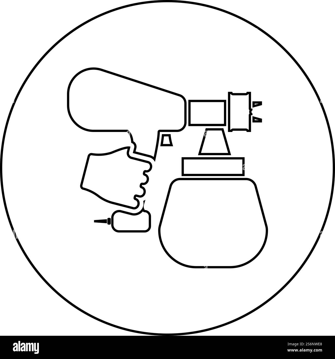 Spray gun holding in hand Sprayer using Arm use tool atomizer ...