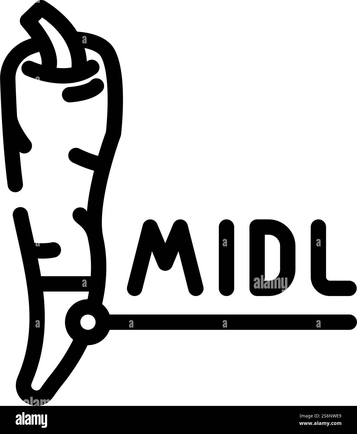 middle spice pepper line icon vector. middle spice pepper sign ...
