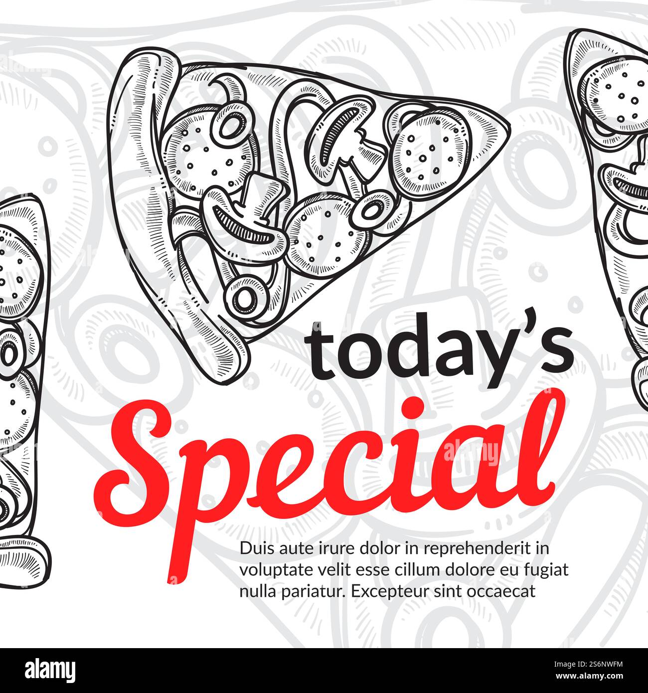 Italian food promotional poster with information of discount. Todays ...