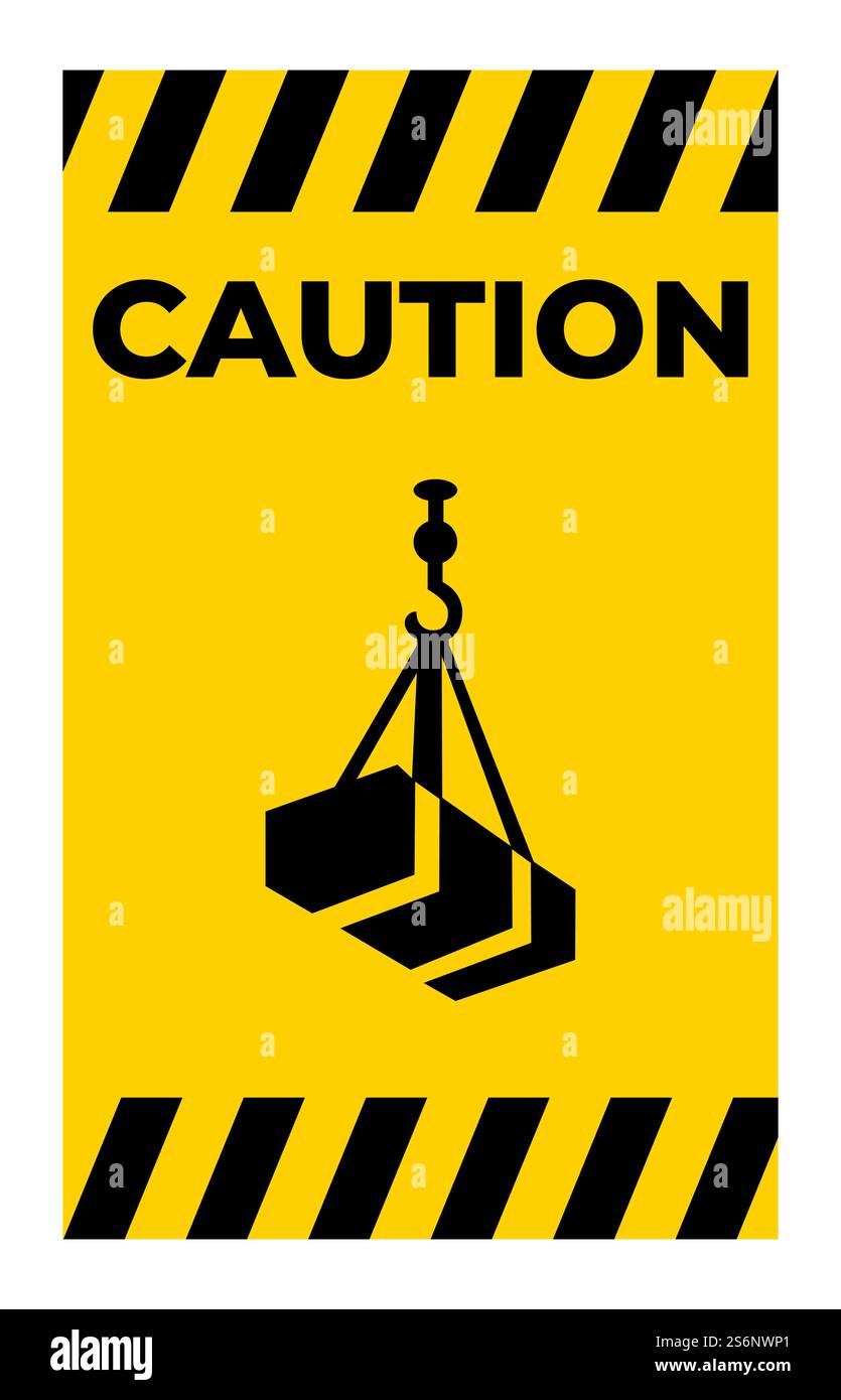 Beware Overhead Load Symbol Isolate On White Background,Vector ...