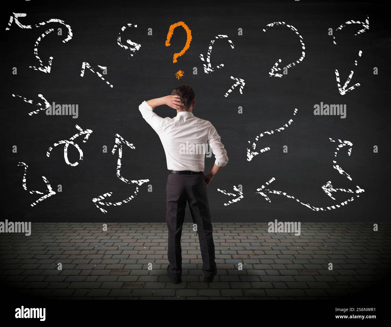 Business man with different choices, concept image Stock Photo - Alamy