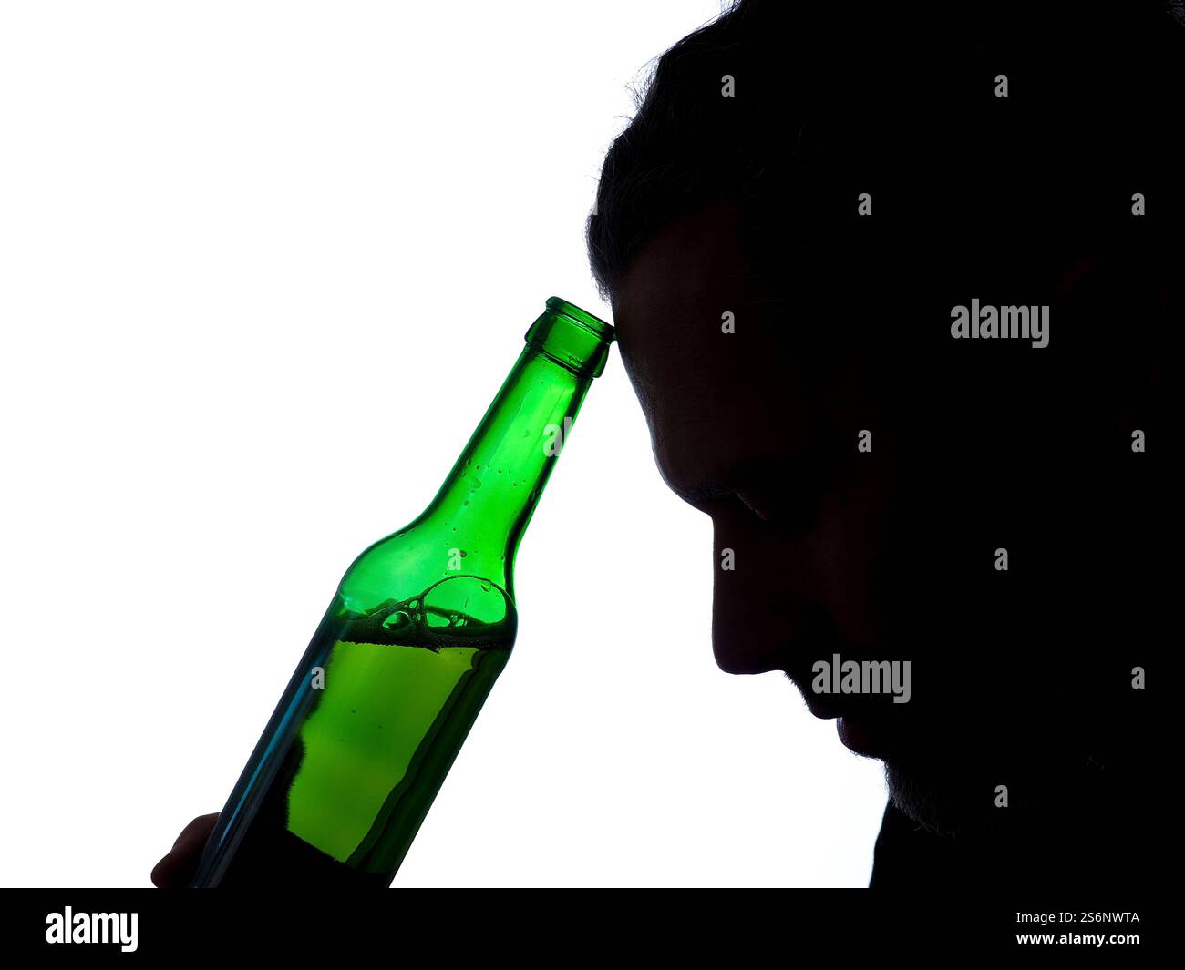 Alcohol problem silhouette hi-res stock photography and images - Alamy