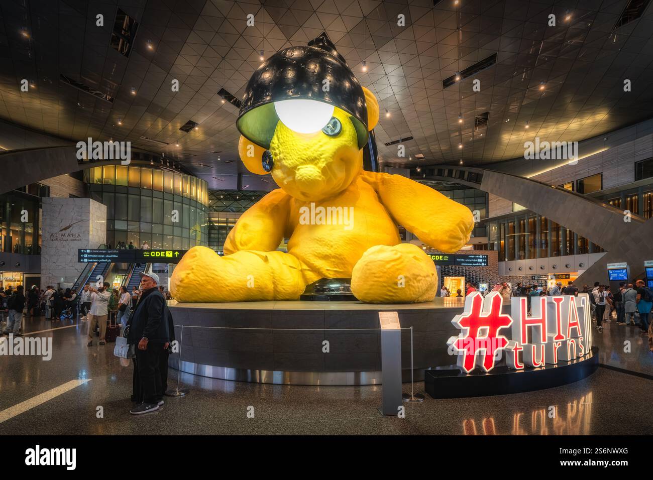 Doha, Qatar, 27 Sep 2024 At Hamad International Airport, travelers are ...