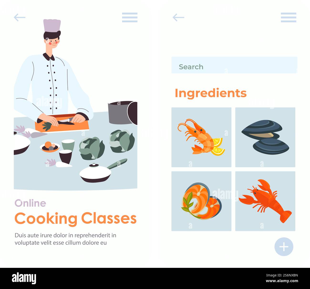 Meal preparation demonstration Stock Vector Images - Alamy