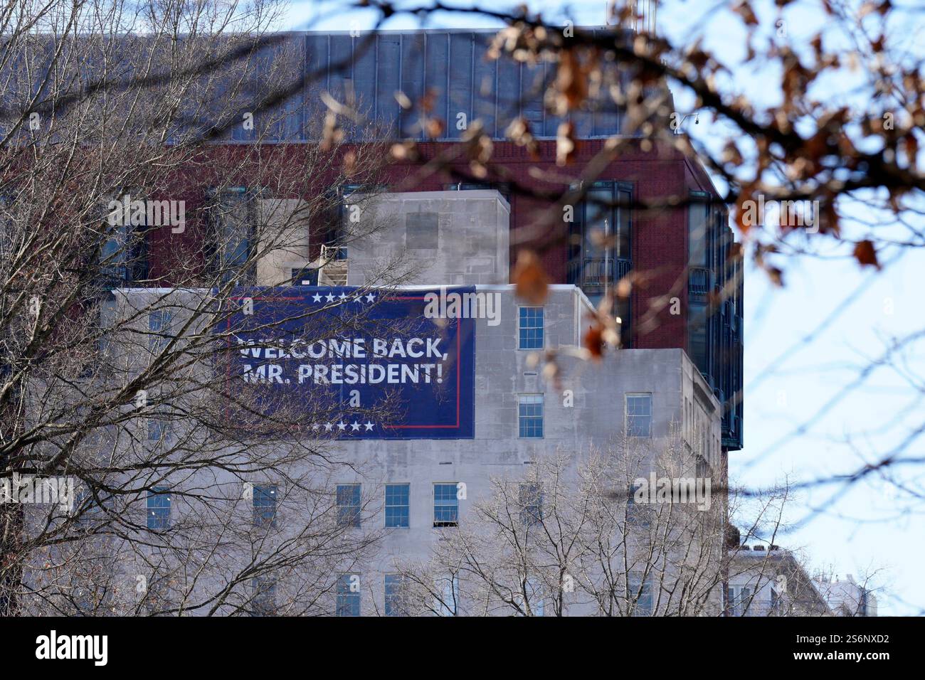 Washington, USA. 17th Jan, 2025. A banner to greet President-elect ...