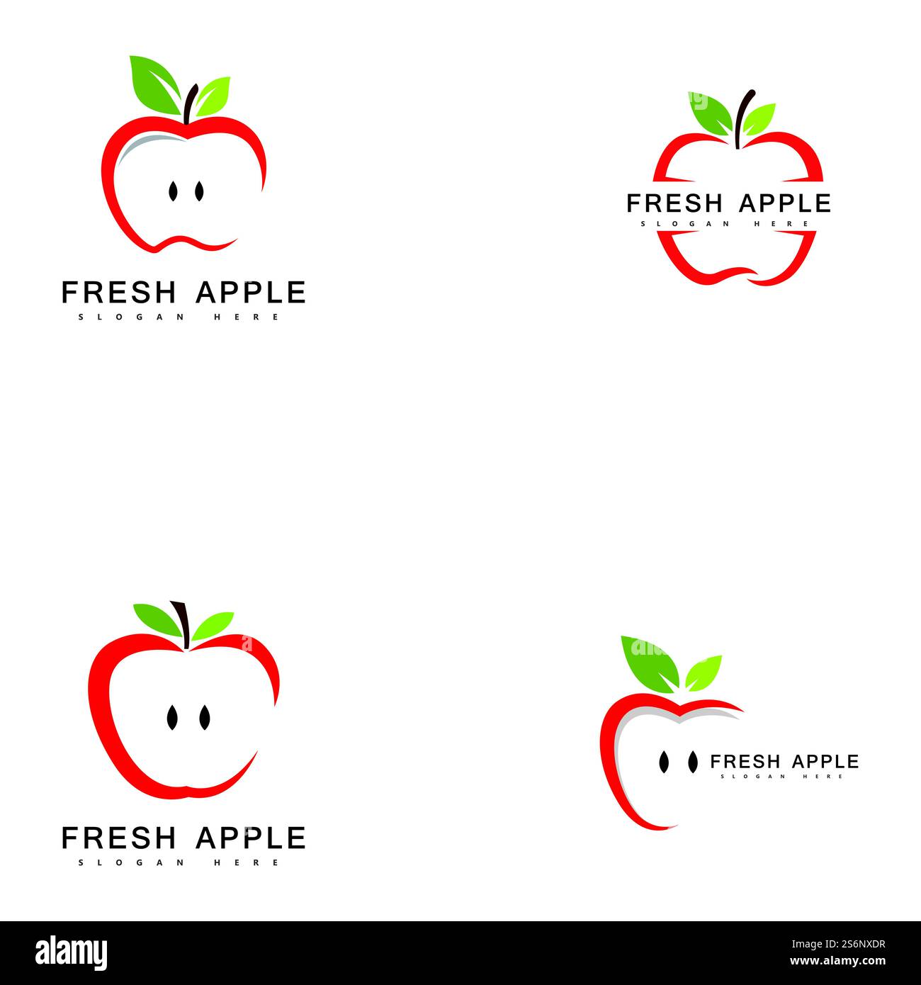 Apple fruit logo fresh fruit vector illustration Stock Vector Image ...