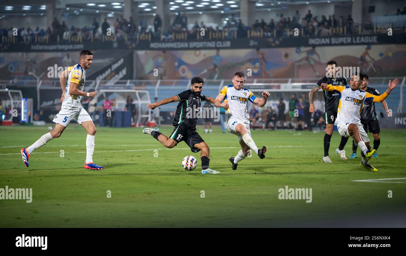 Kolkata, India. 15th Jan, 2025. ISL 2024-25: Mohammedan Sporting rides on stoppage-time double ...