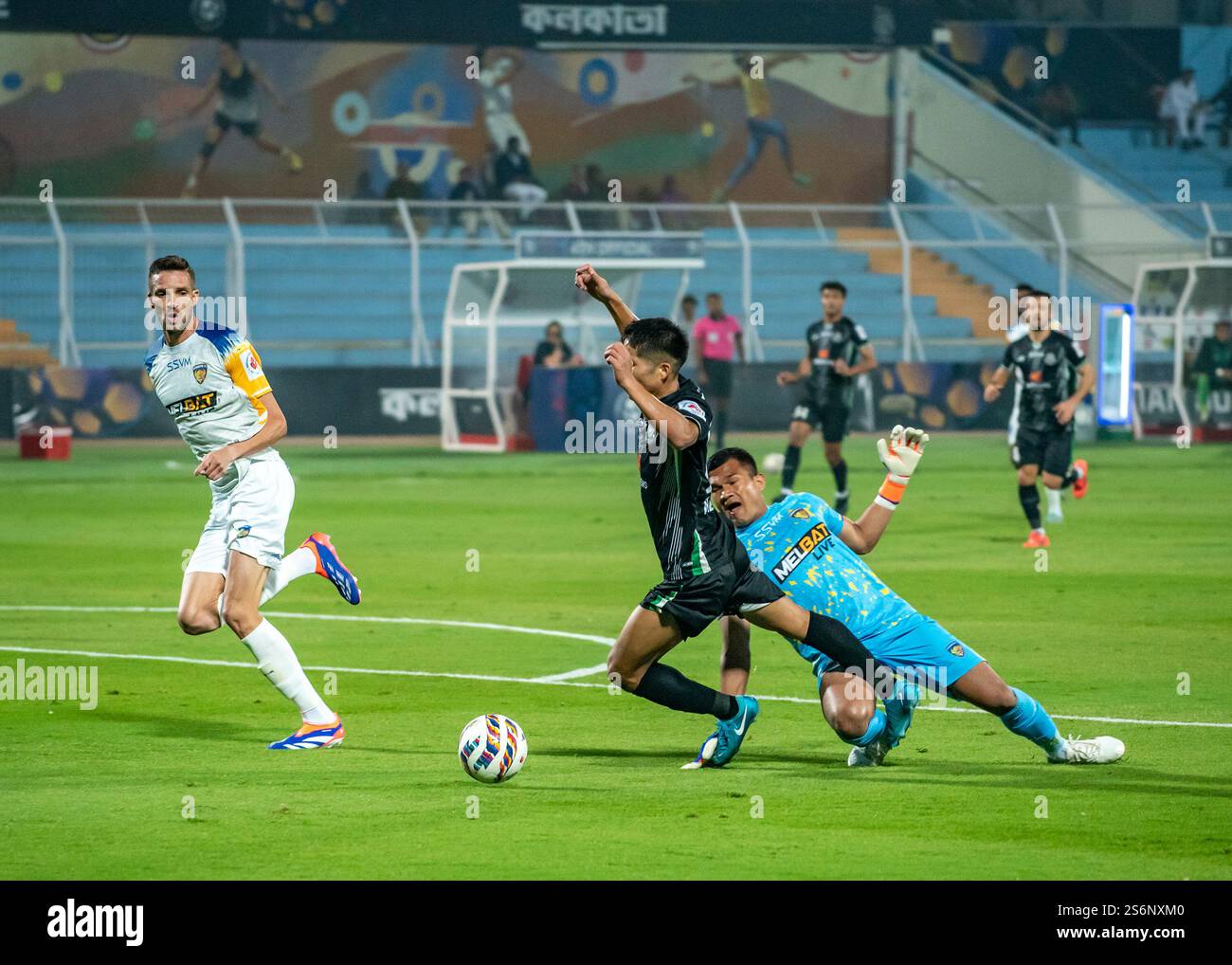 Kolkata, India. 15th Jan, 2025. ISL 2024-25: Mohammedan Sporting rides on stoppage-time double ...