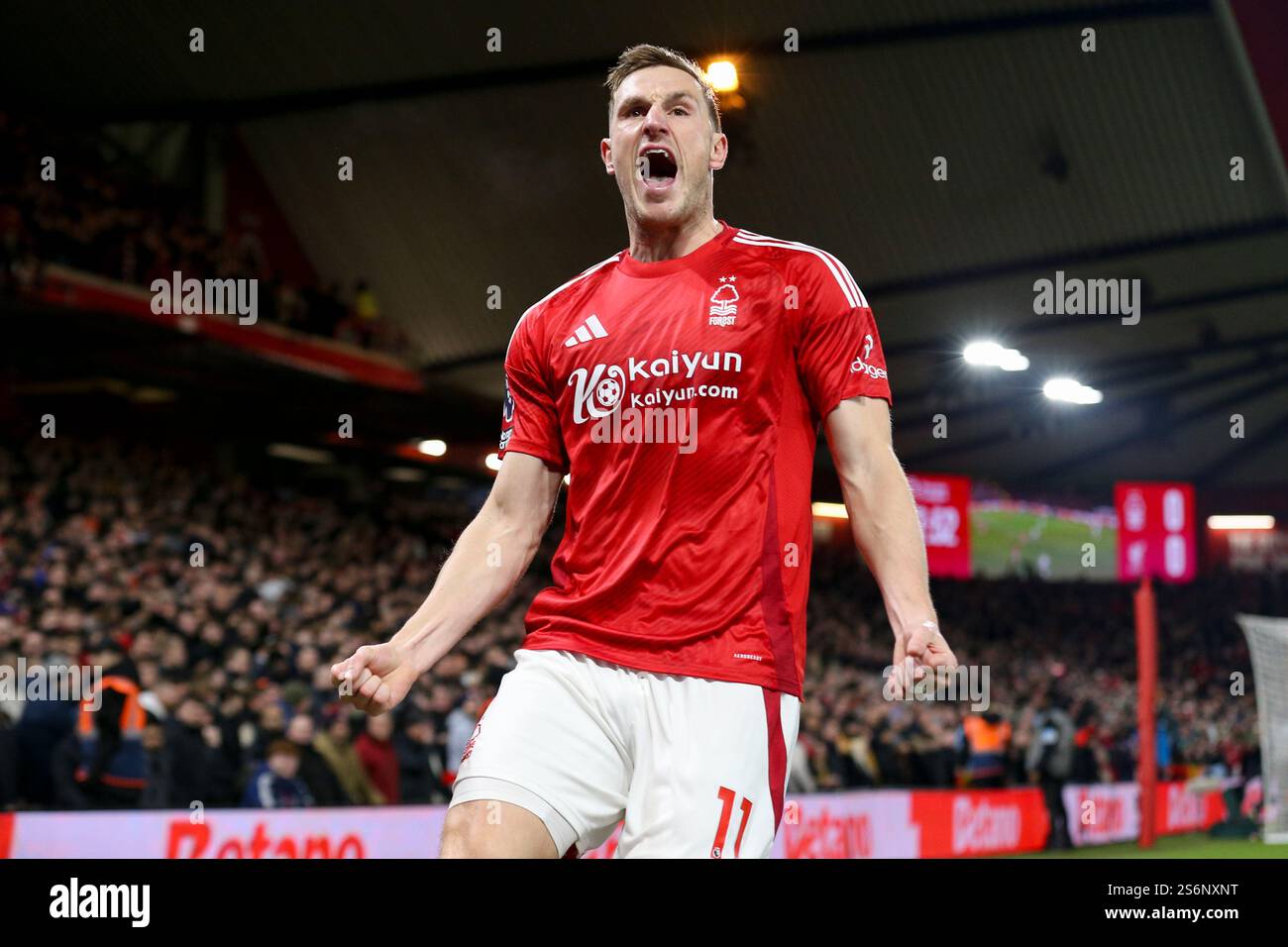 Nottingham, UK. 14th Jan, 2025. Nottingham Forest forward Chris Wood ...