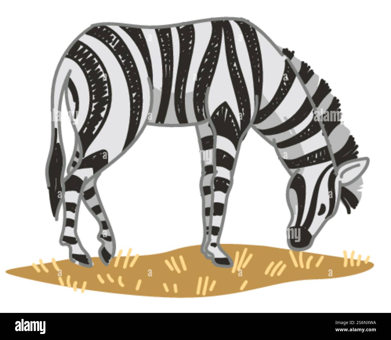 Herbivore grazing grassland plain Stock Vector Images - Alamy