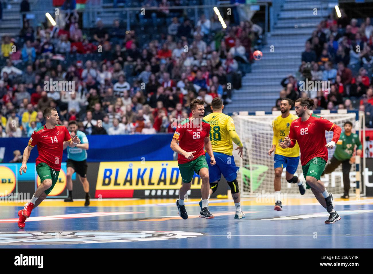 250117 Francisco Costa of Portugal celebrates during the 2025 IHF World ...