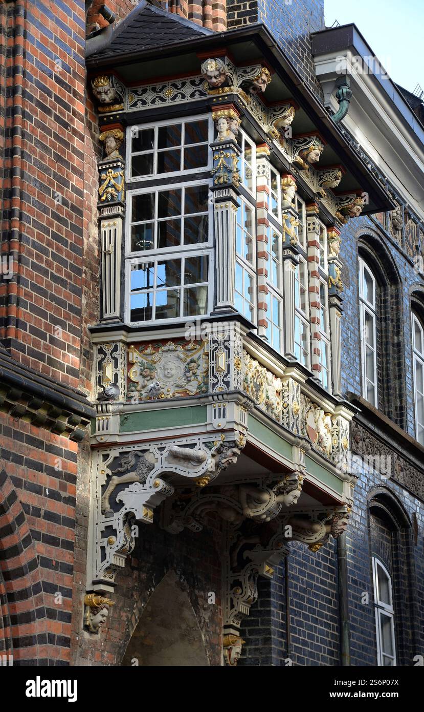 Oriel at the town hall in Luebeck Stock Photo - Alamy