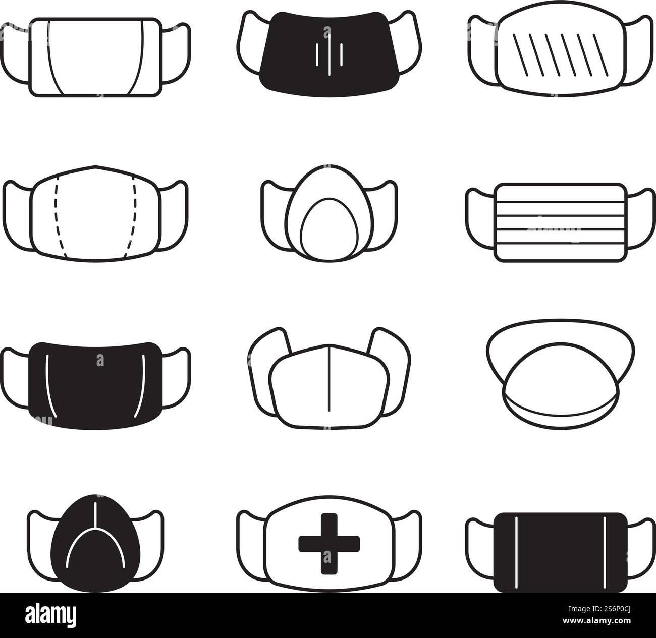 Face mask icon. Surgical doctor clothes flu or pollution protection ...