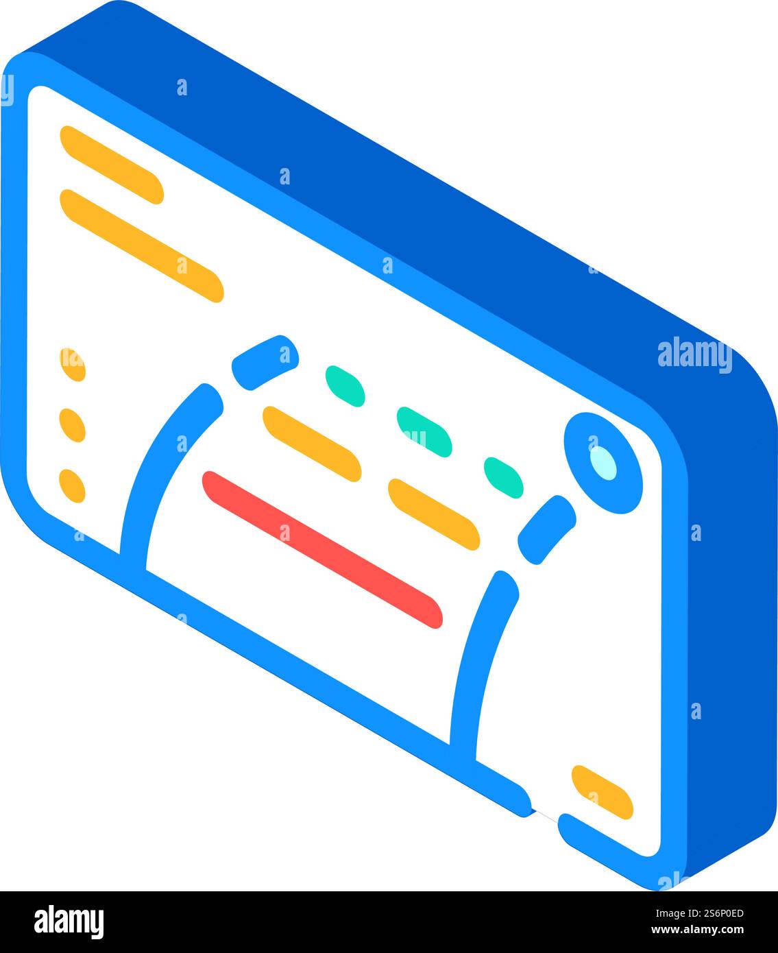 car rear view camera viewfinder isometric icon vector. car rear view ...
