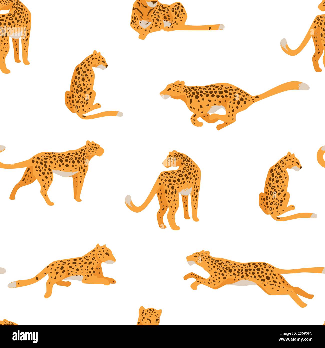 Spotted leopard running and hunting predator animal. Zoo african mammal ...