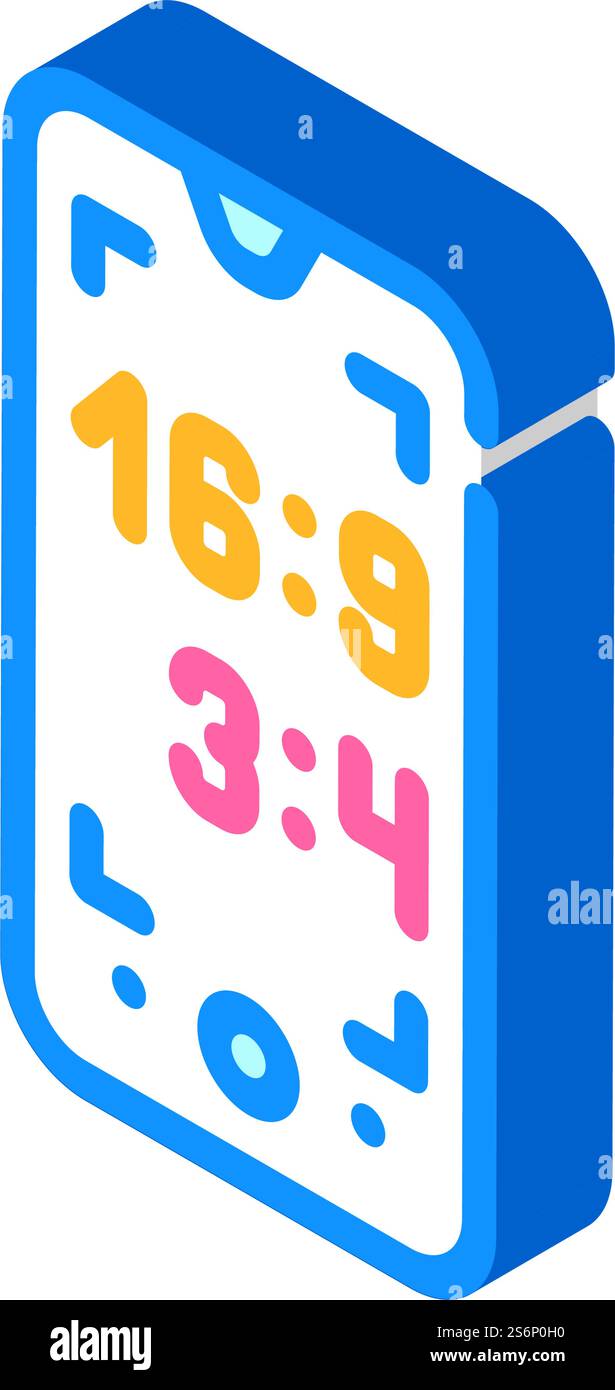choosing an aspect ratio isometric icon vector. choosing an aspect ...