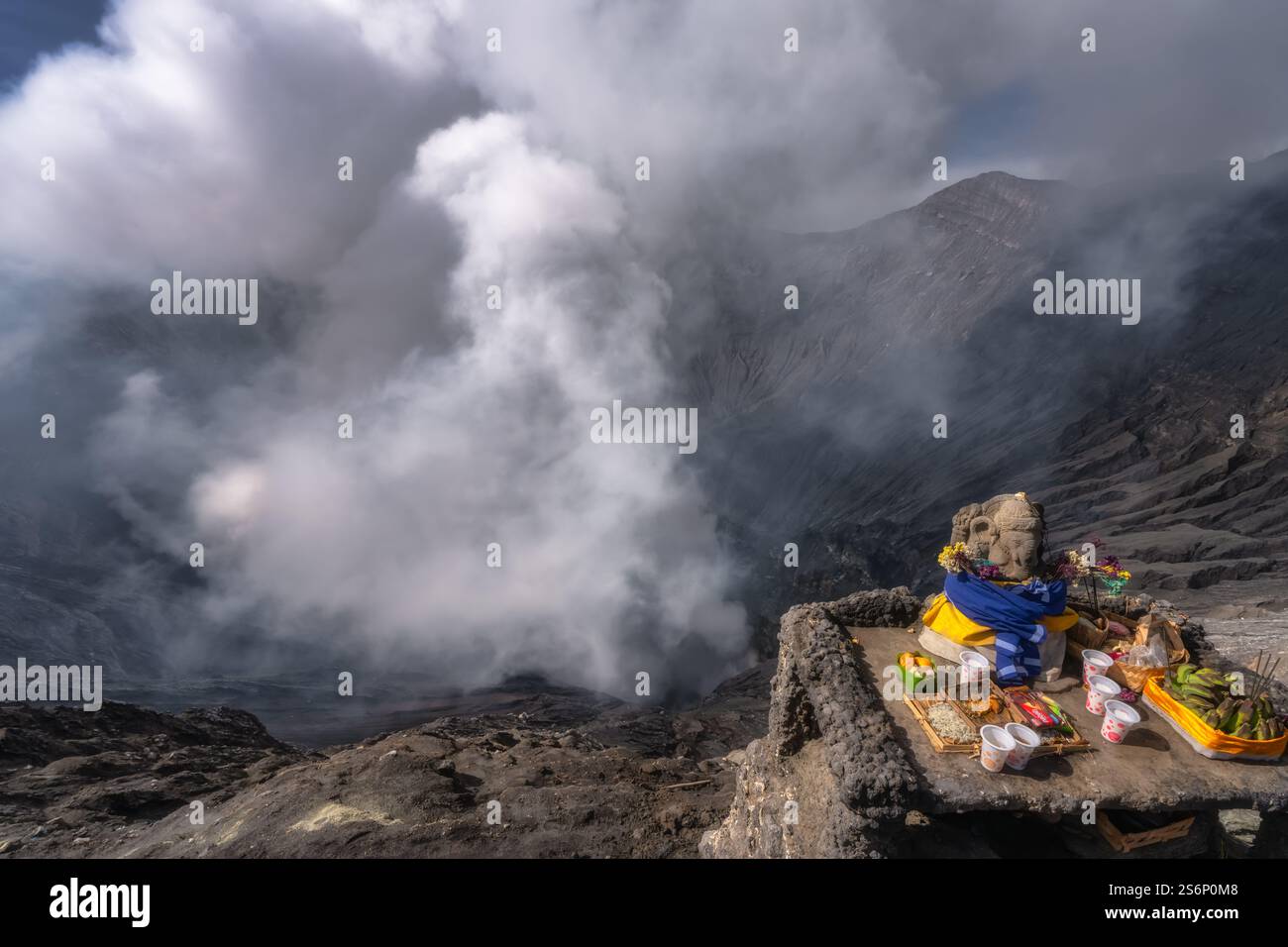 Java, Indonesia, 2 Oct 2024 A breathtaking panorama of a Bromo volcano ...