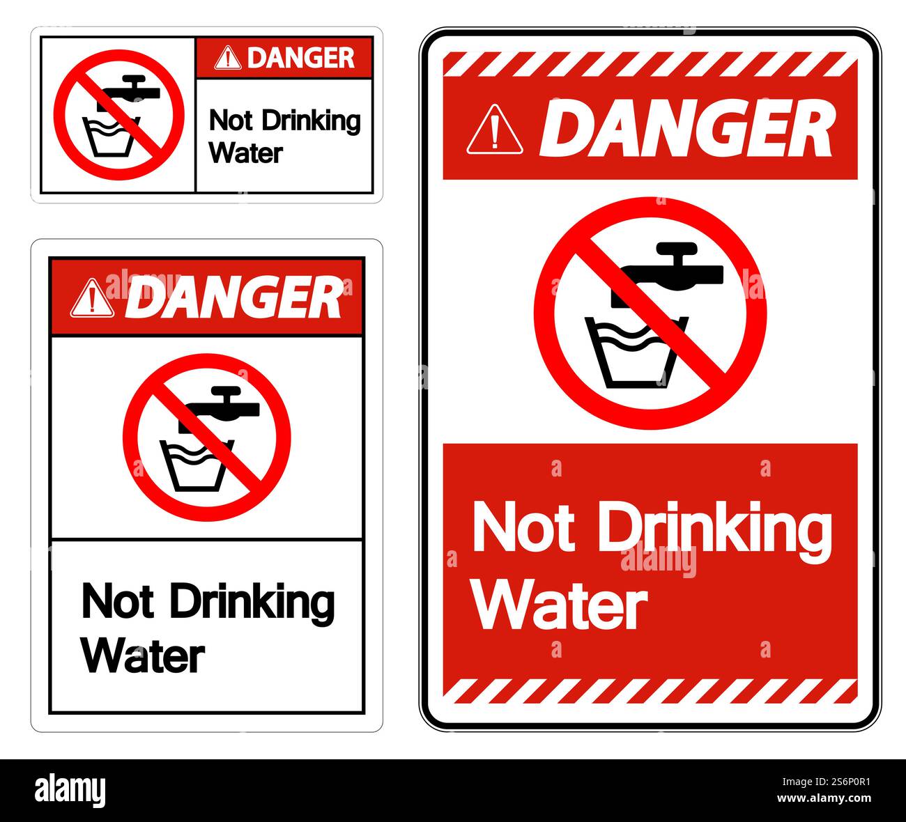 Caution Not Drinking Water Sign Stock Vector Image & Art - Alamy