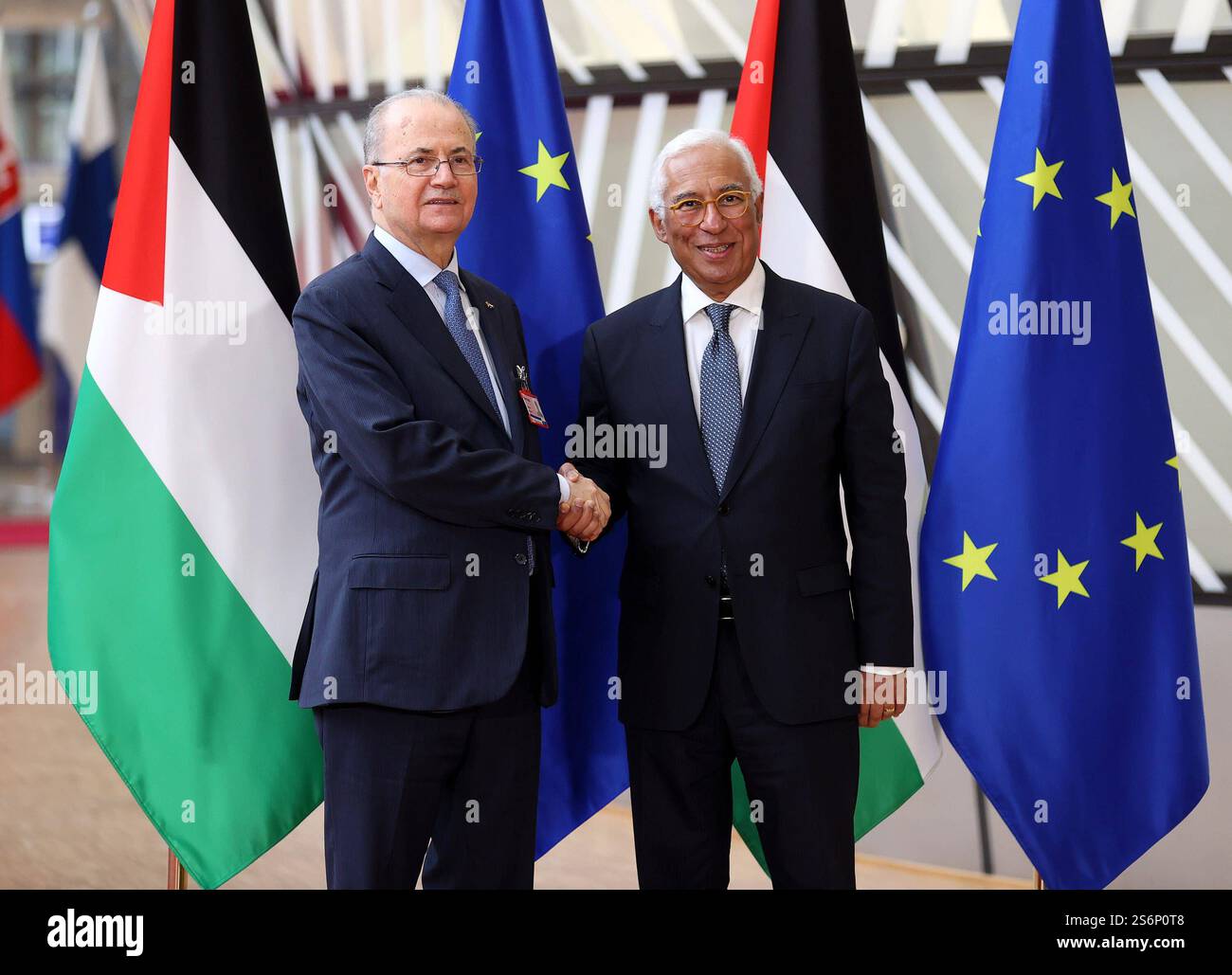 Palestinian Prime Minister Mohammad Mustafa meets European Council ...