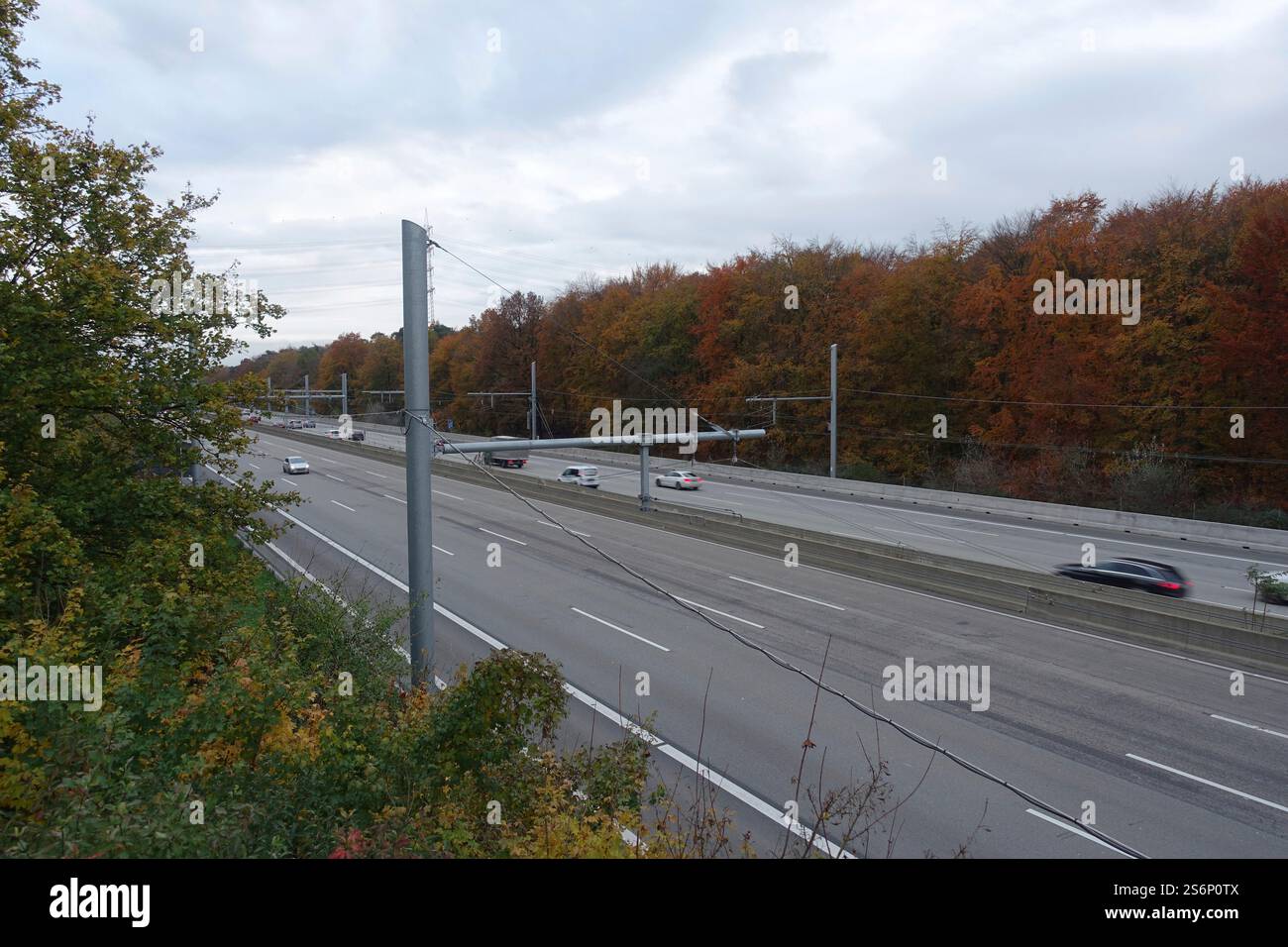 Overhead line on a highway Stock Photo - Alamy