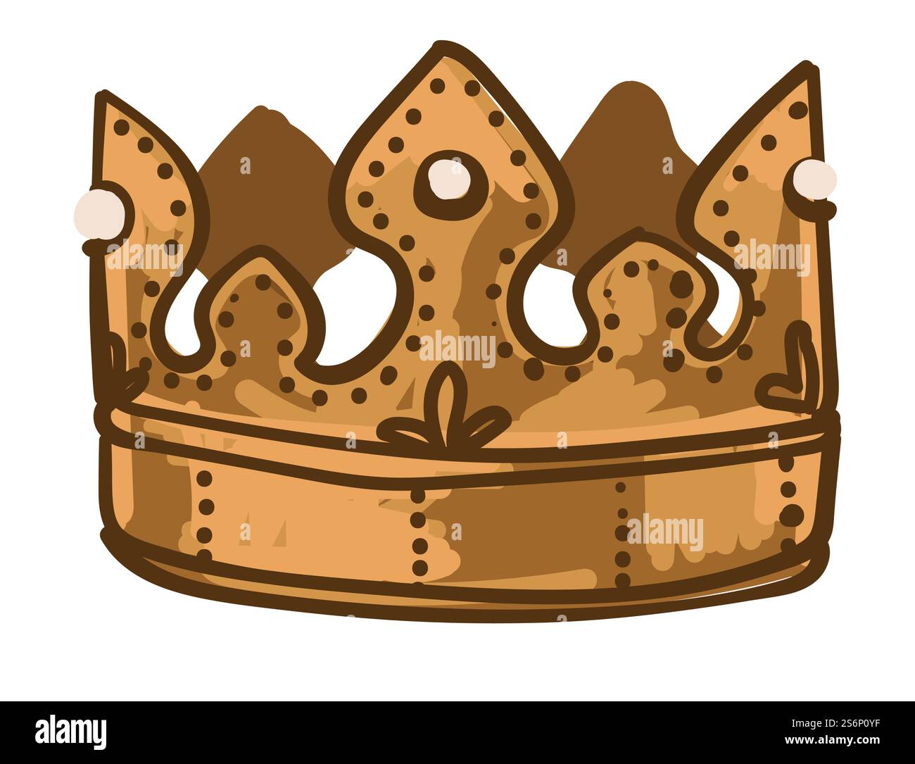 King or queen crown with decorative carvings, isolated symbol of royal ...