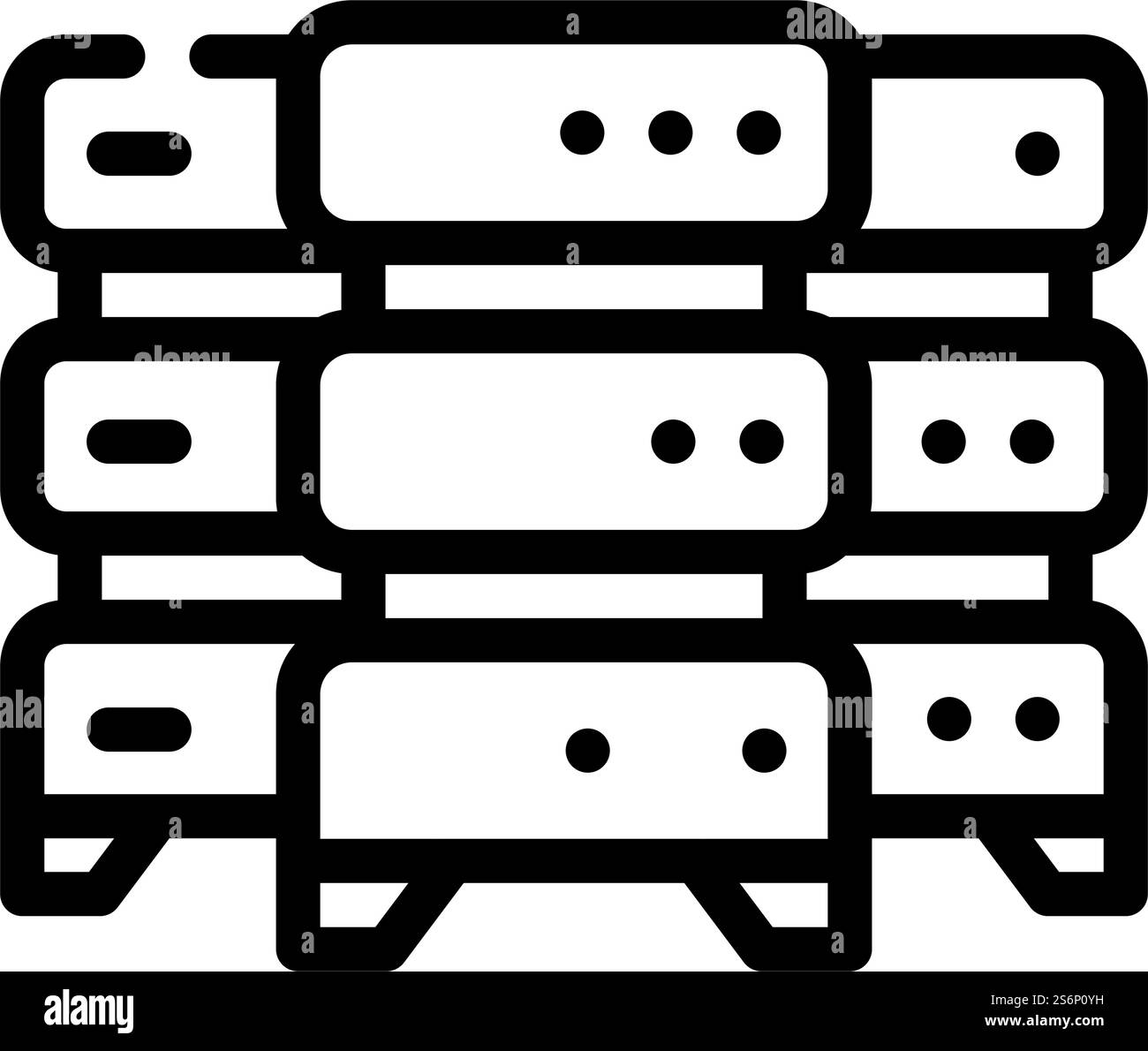 data center server line icon vector. data center server sign. isolated contour symbol black ...