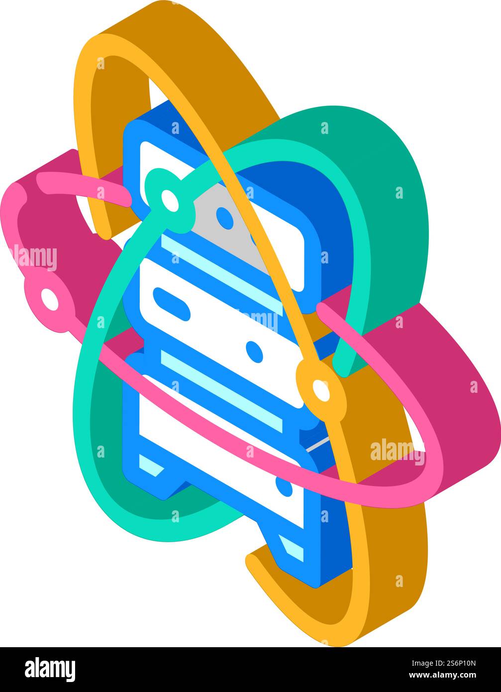 quantum computer, data server isometric icon vector. quantum computer, data server sign ...