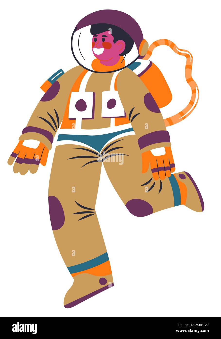 Male character wearing special costume for outer space exploration and ...