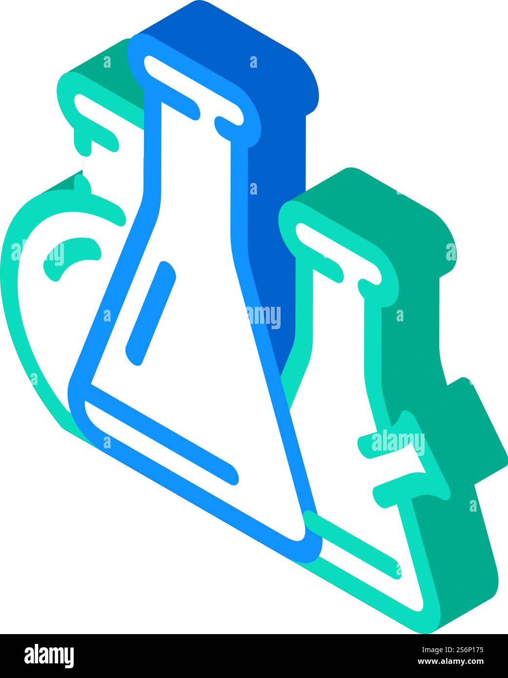 flasks lab tools isometric icon vector. flasks lab tools sign. isolated ...