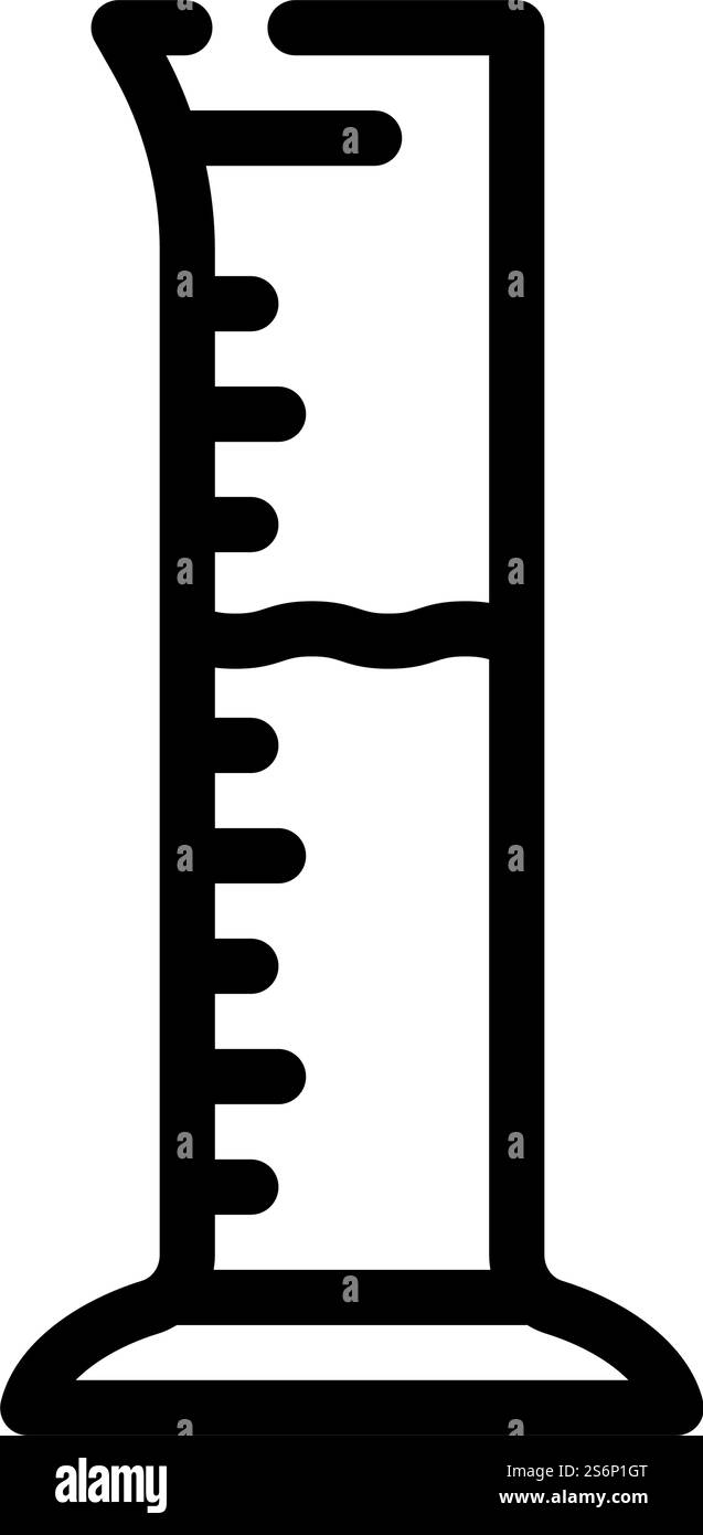 measuring cylinder line icon vector. measuring cylinder sign. isolated ...