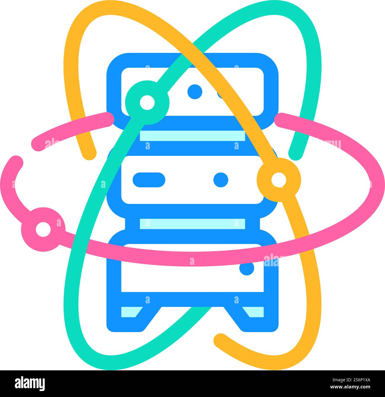 quantum computer, data server color icon vector. quantum computer, data server sign. isolated ...