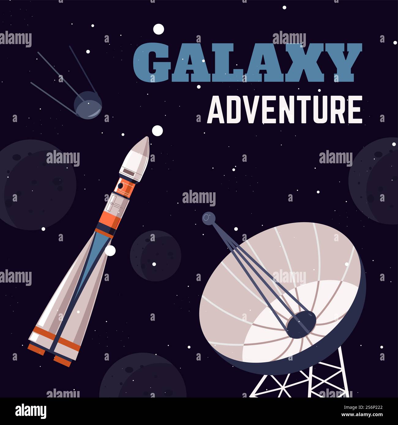 Outer space, universe and galaxy adventure. Exploration and discovery ...