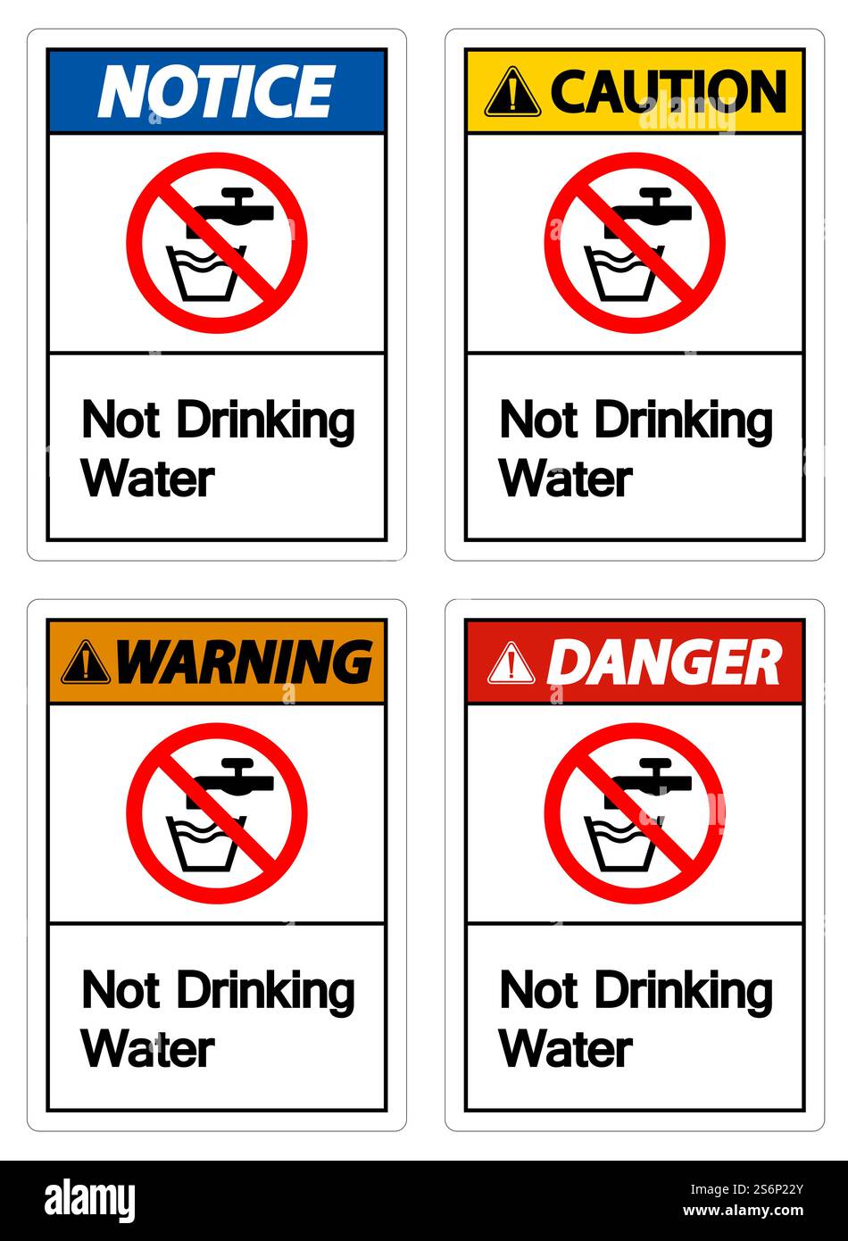 Caution Not Drinking Water Sign Stock Vector Image & Art - Alamy