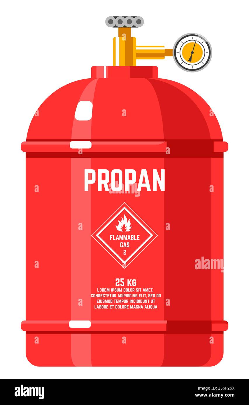 Flammable propane or butane in canister with pressure, dangerous ...