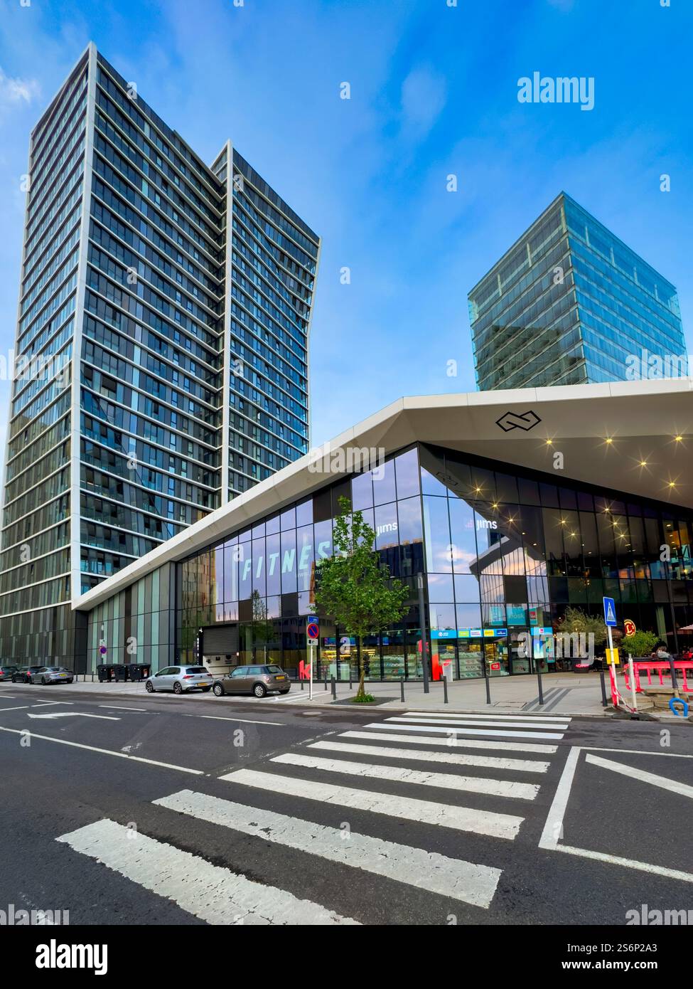 The modern architecture of the Infinity Center on Rue de Fort ...