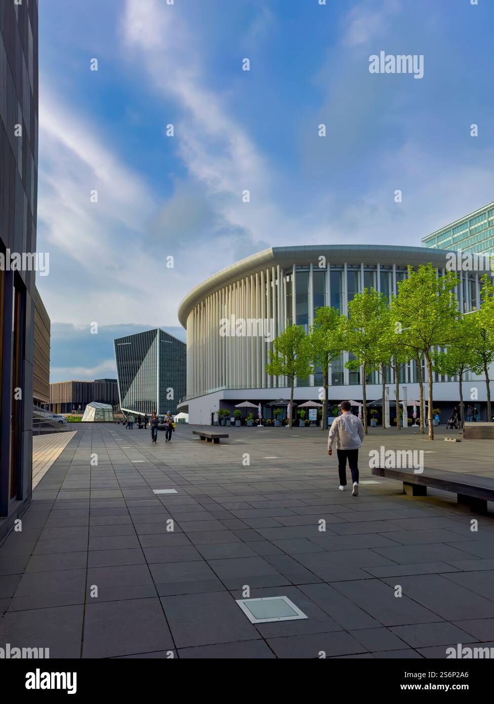 View of the Philharmonie, ECJ, A&O Shearman and Robert Schuman building ...