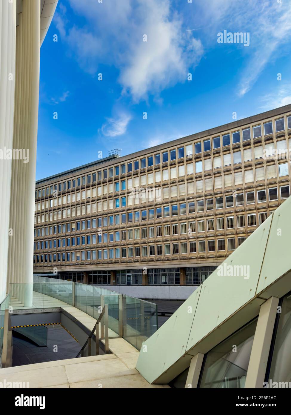 View of the Robert Schuman Building of the European Parliament ...