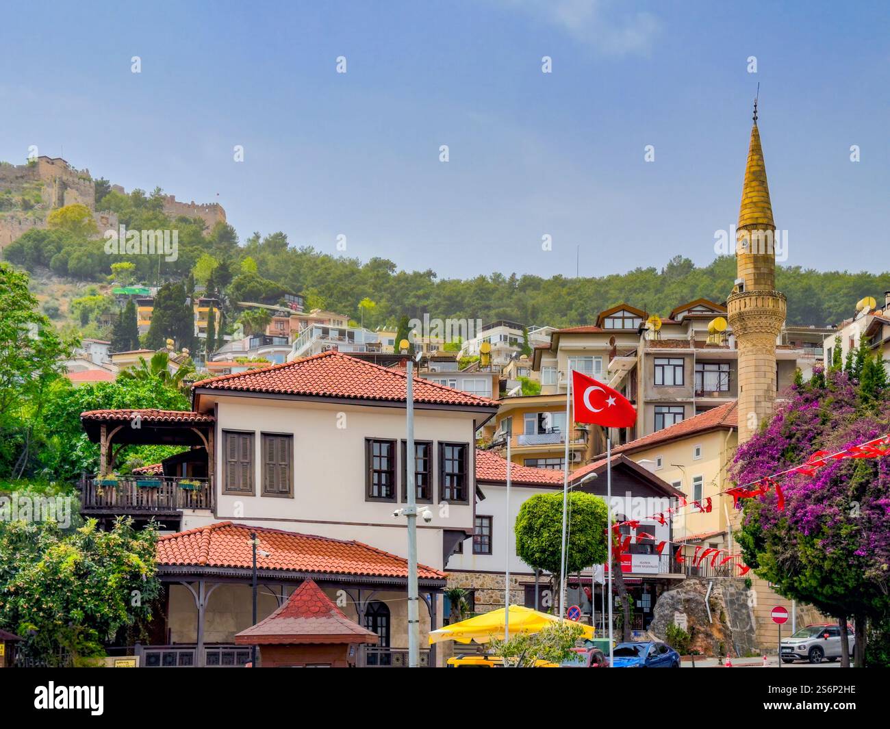 The fortress and old town on the slope of the castle, a striking ...