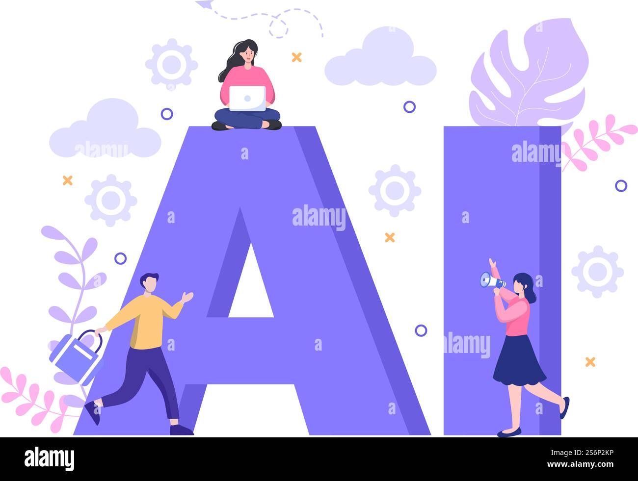 Artificial Intelligence Digital Brain Technology and engineering Concept With Programmer Data or ...