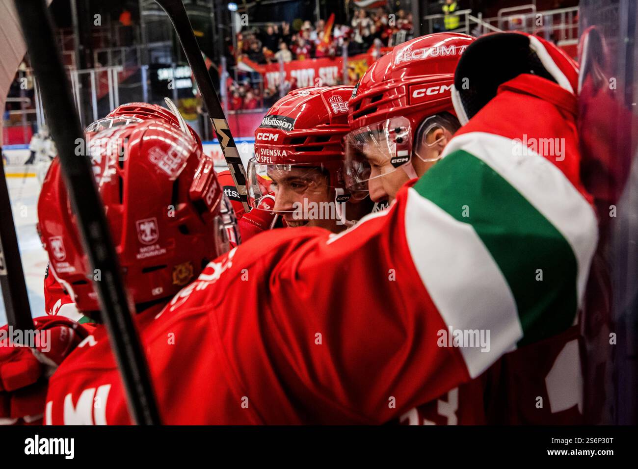 Mora, Sverige. 17th Jan, 2025. 250117 Moras William Pethrus jublar efter 2-1 under ...
